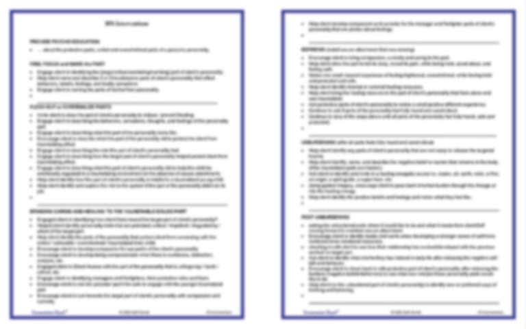 IFS Intervention Prompts Form - Documentation Wizard, LLC